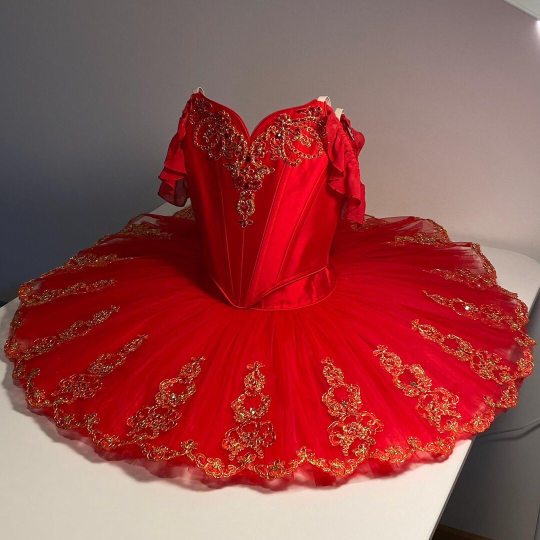 Red Kitri Don Quixote Tutu With Lace and Swarovski Crystals - Etsy