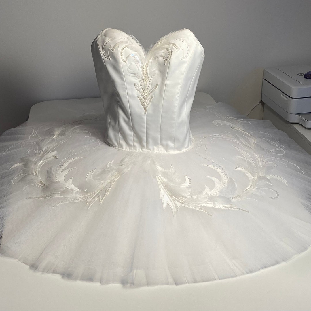 Swan Lake Odette Professional Ballet Tutu Hand Embroidered With Pearls ...
