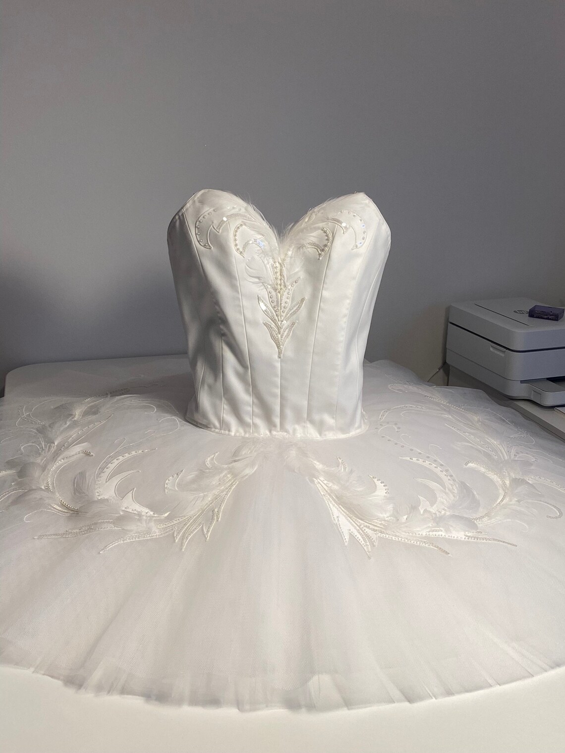 Swan Lake Odette Professional Ballet Tutu Hand Embroidered With Pearls ...