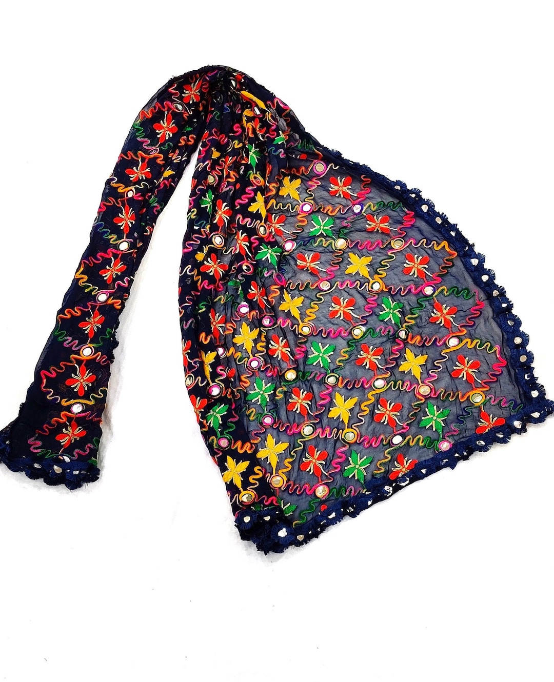 New Fancy Handmade Embroidery Mirror Work Dupattas, Indian Phulkari ...