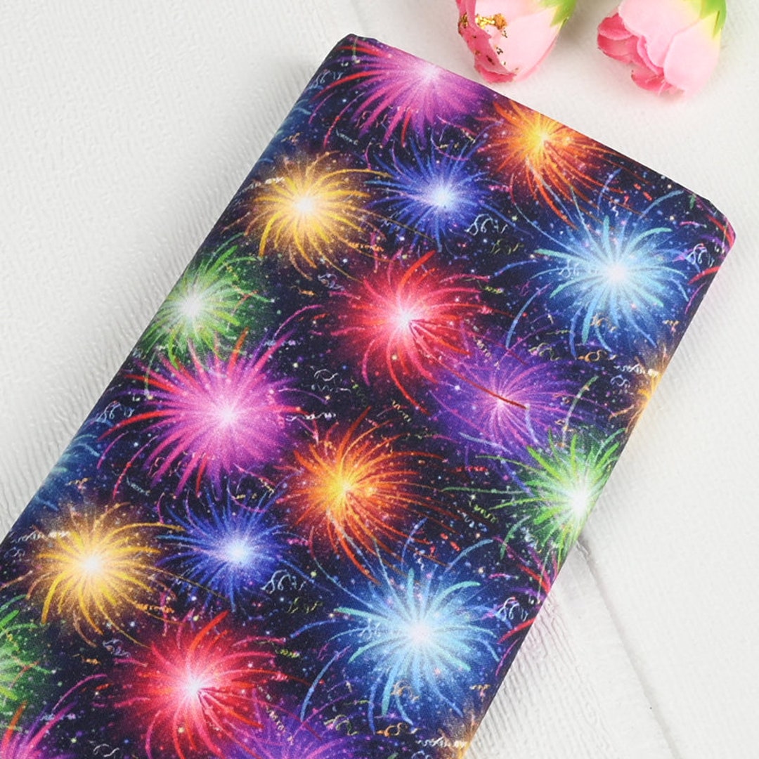 Fireworks Fabric, 100% Cotton Fabric, Celebration Fabric, Quilting ...