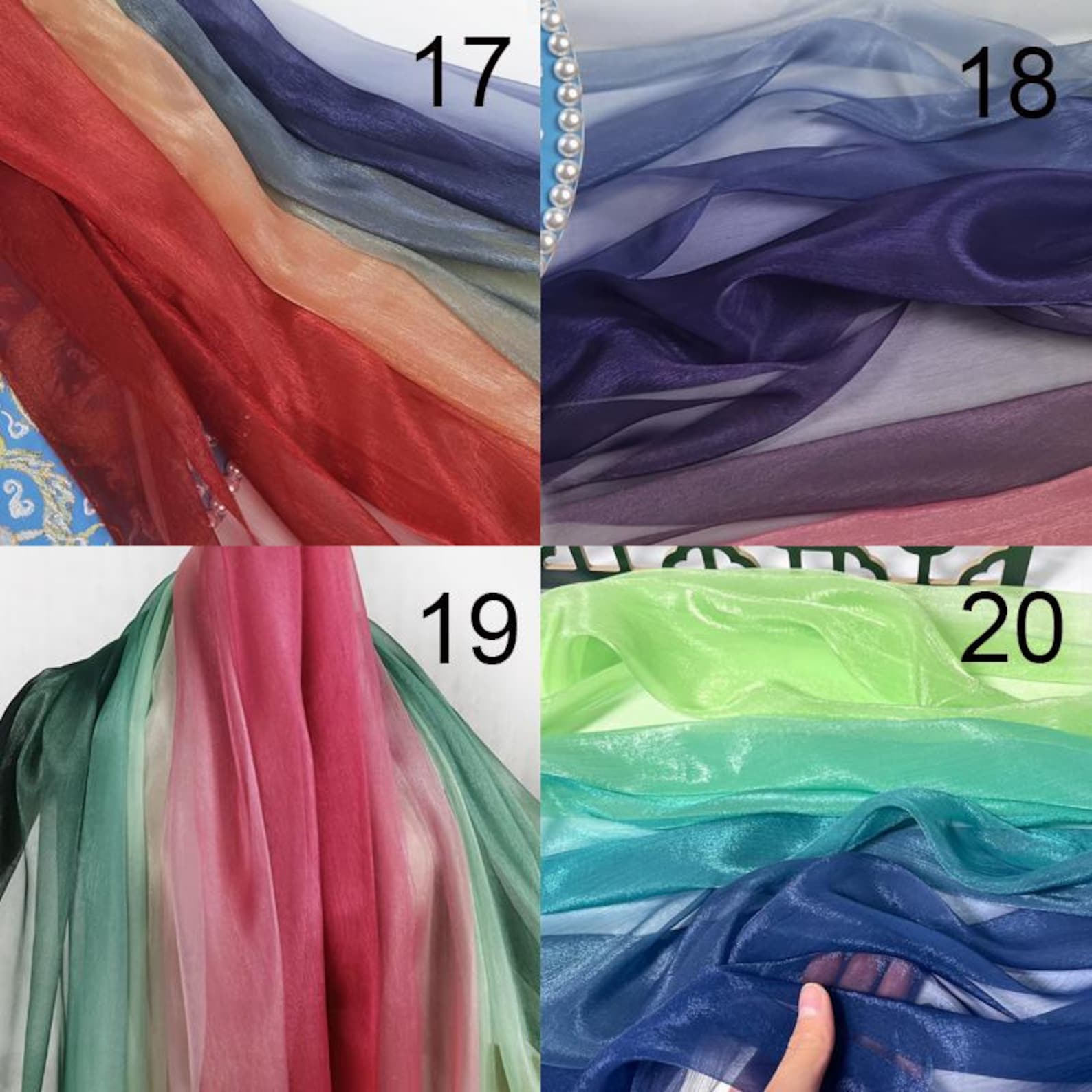 Lightweight Ombre Chiffon Fabric, Sheer Fabric, 30D Sheer Chiffon ...