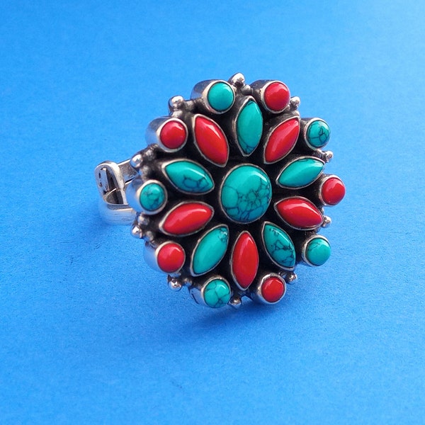 Red Coral Turquoise - Etsy