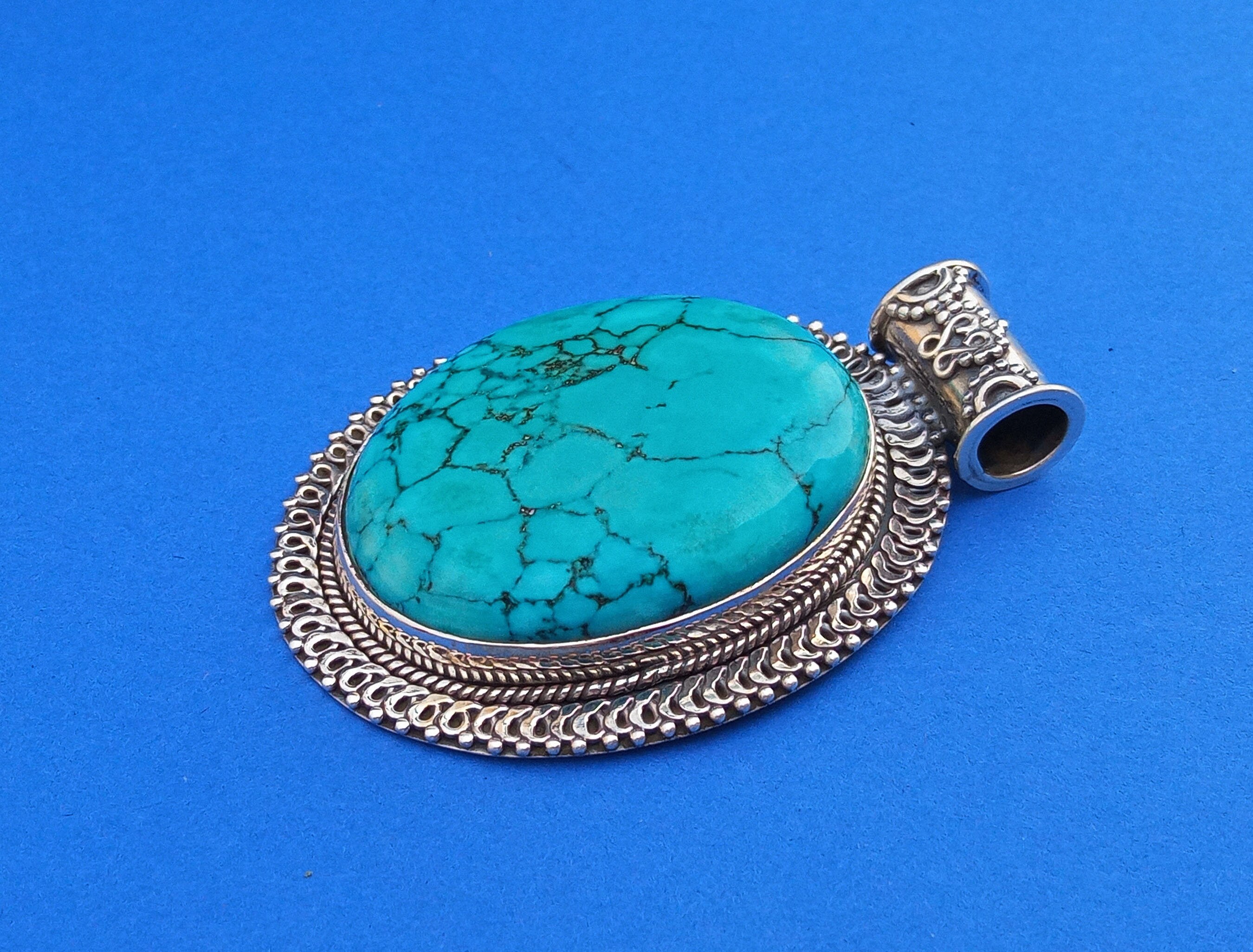 Turquoise Pendant Real Turquoise Pendant Natural Turquoise Pendant ...