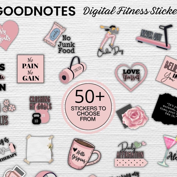 Goodnotes Fitness Stickers, Digital Fitness Stickers, Fitness Planner ...