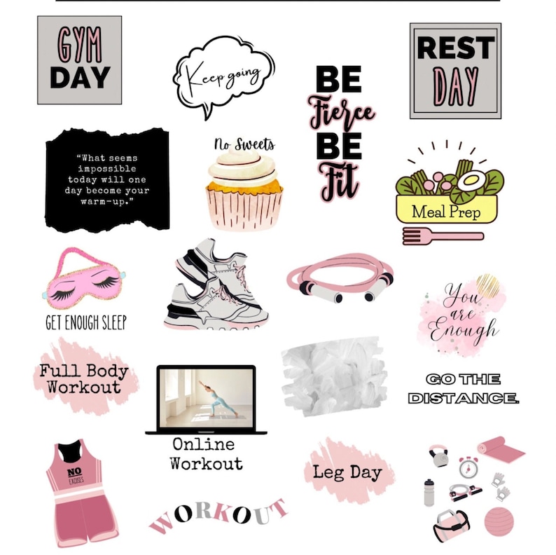 Goodnotes Fitness Stickers: Digital Planner Decorations (PNG) - Etsy