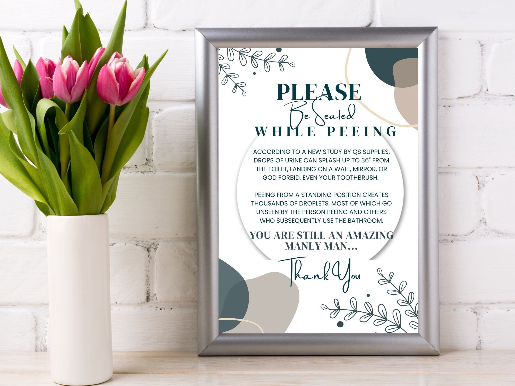 Sit to Pee Bathroom Sign: Airbnb Vacation Rental Decor (digital ...