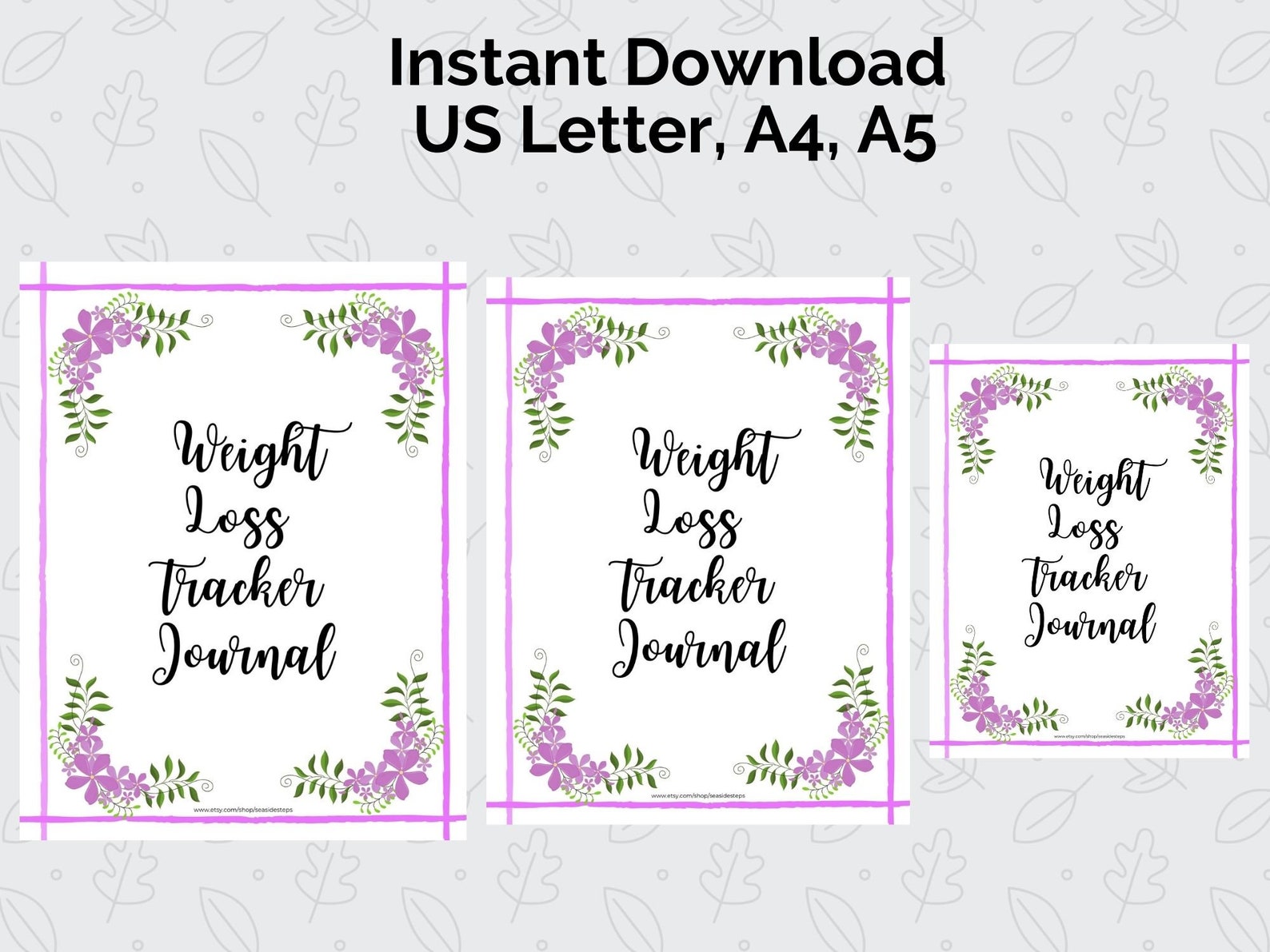 Weight Loss Tracker Journal Printable Weight Loss Chart Wkly | Etsy