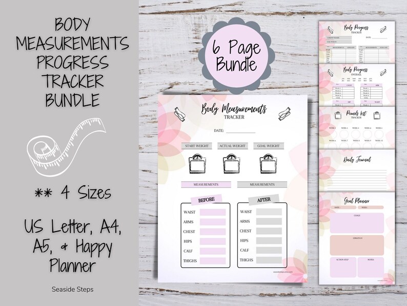 Body Measurement Tracker Weight Loss Tracker Body Progress | Etsy