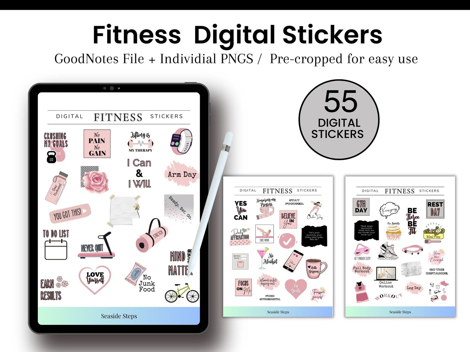 Goodnotes Fitness Stickers Digital Fitness Stickers Fitness - Etsy