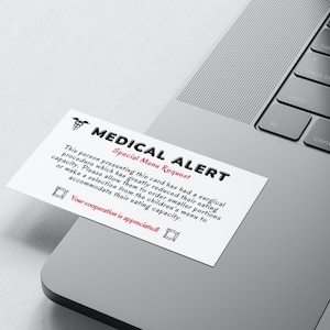 Bariatric Surgery Medical Alert Card: Special Menu Request (printable ...