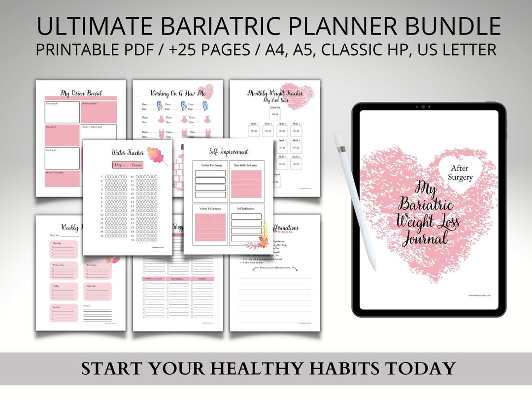 Bariatric Weight Loss Journal: Gastric Bypass Surgery Planner ...