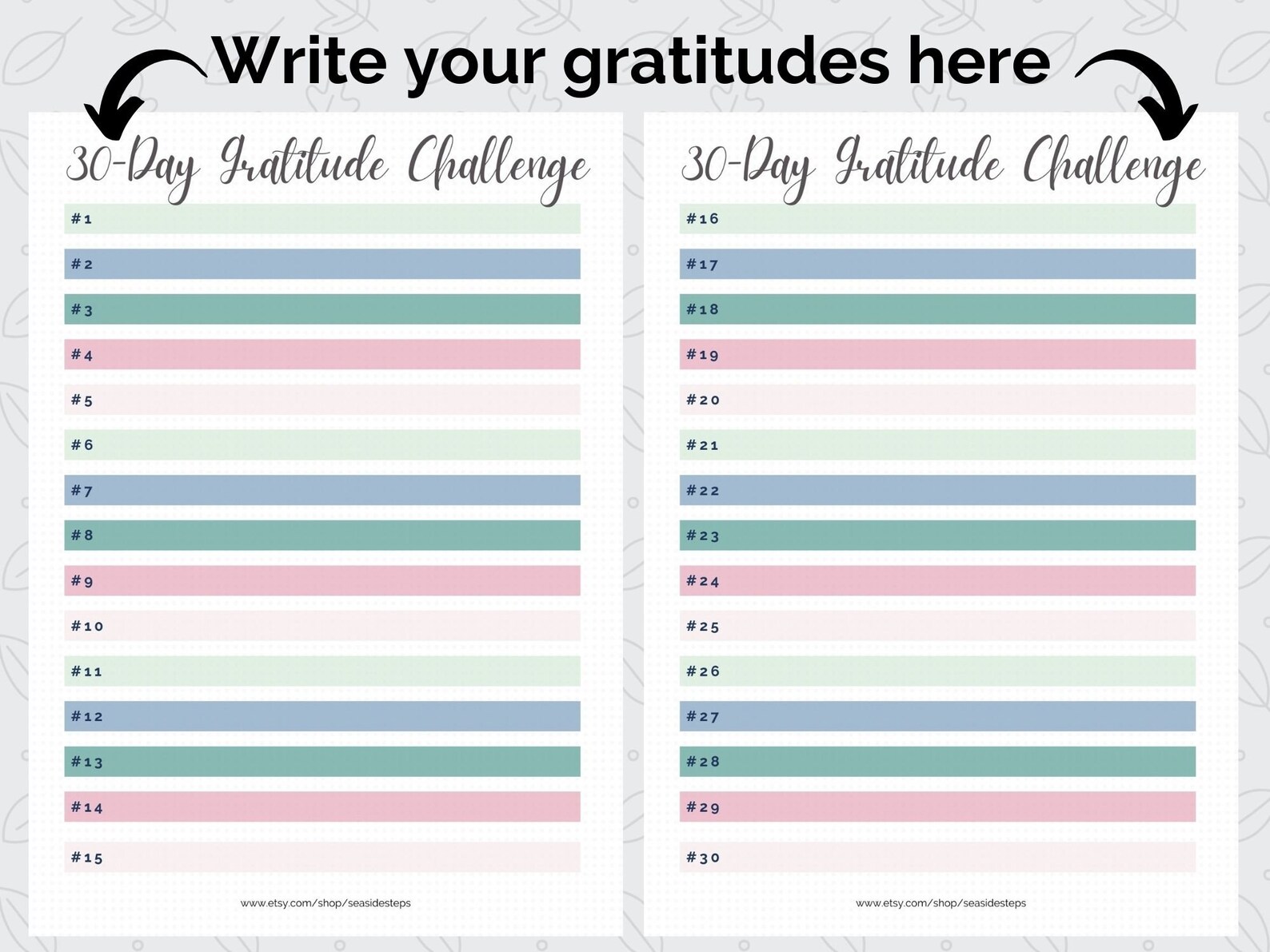 30-Day Gratitude Challenge Daily Gratitude Journal | Etsy