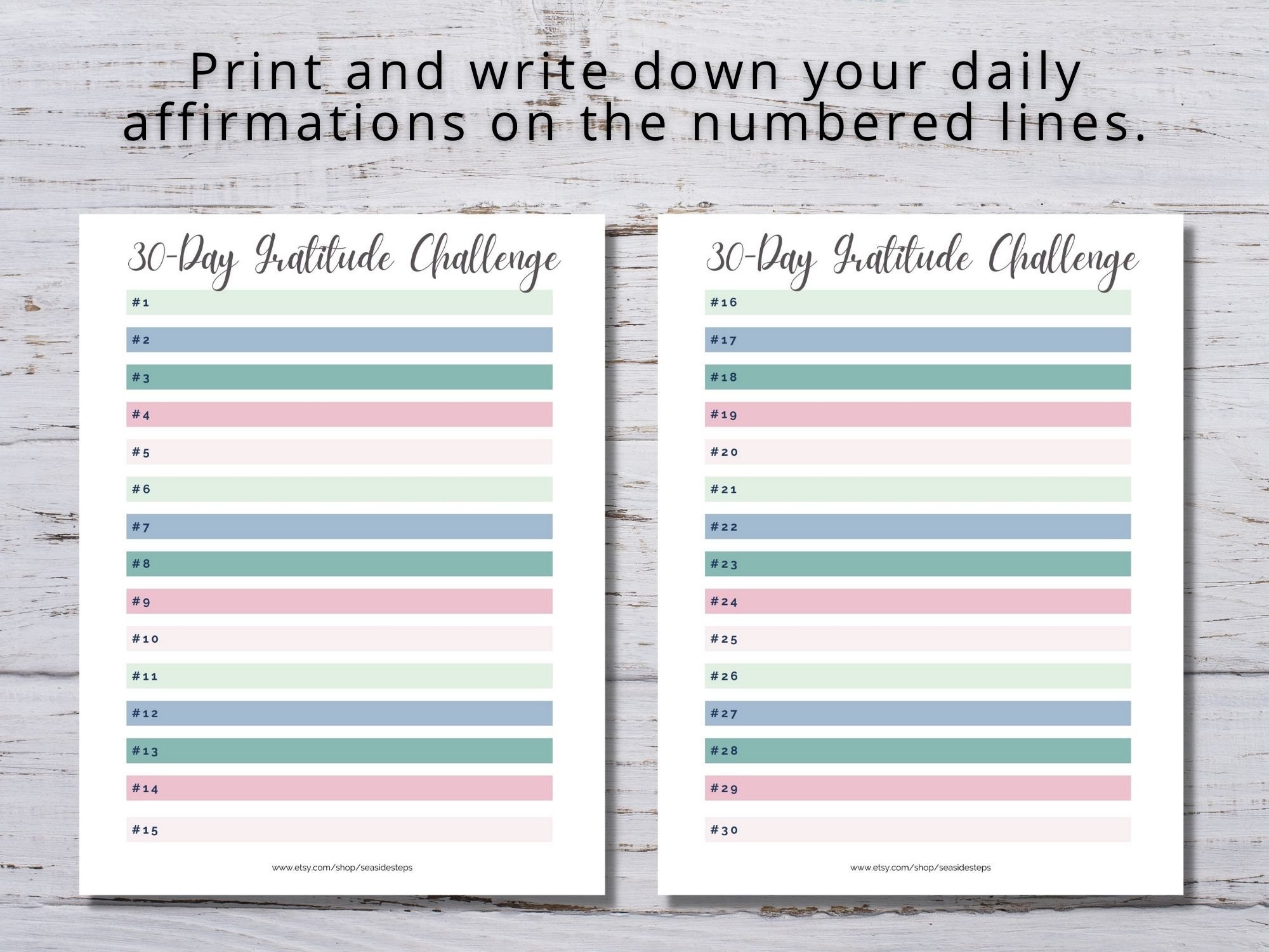 30-day Gratitude Challenge, Daily Gratitude Journal, Mindfulness ...