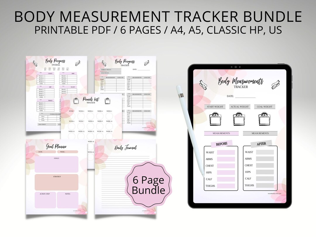Body Measurement Tracker, Weight Loss Tracker, Body Progress Planner ...
