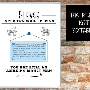 Sit to Pee Bathroom Sign: Airbnb Vacation Rental Rules (PDF) - Etsy
