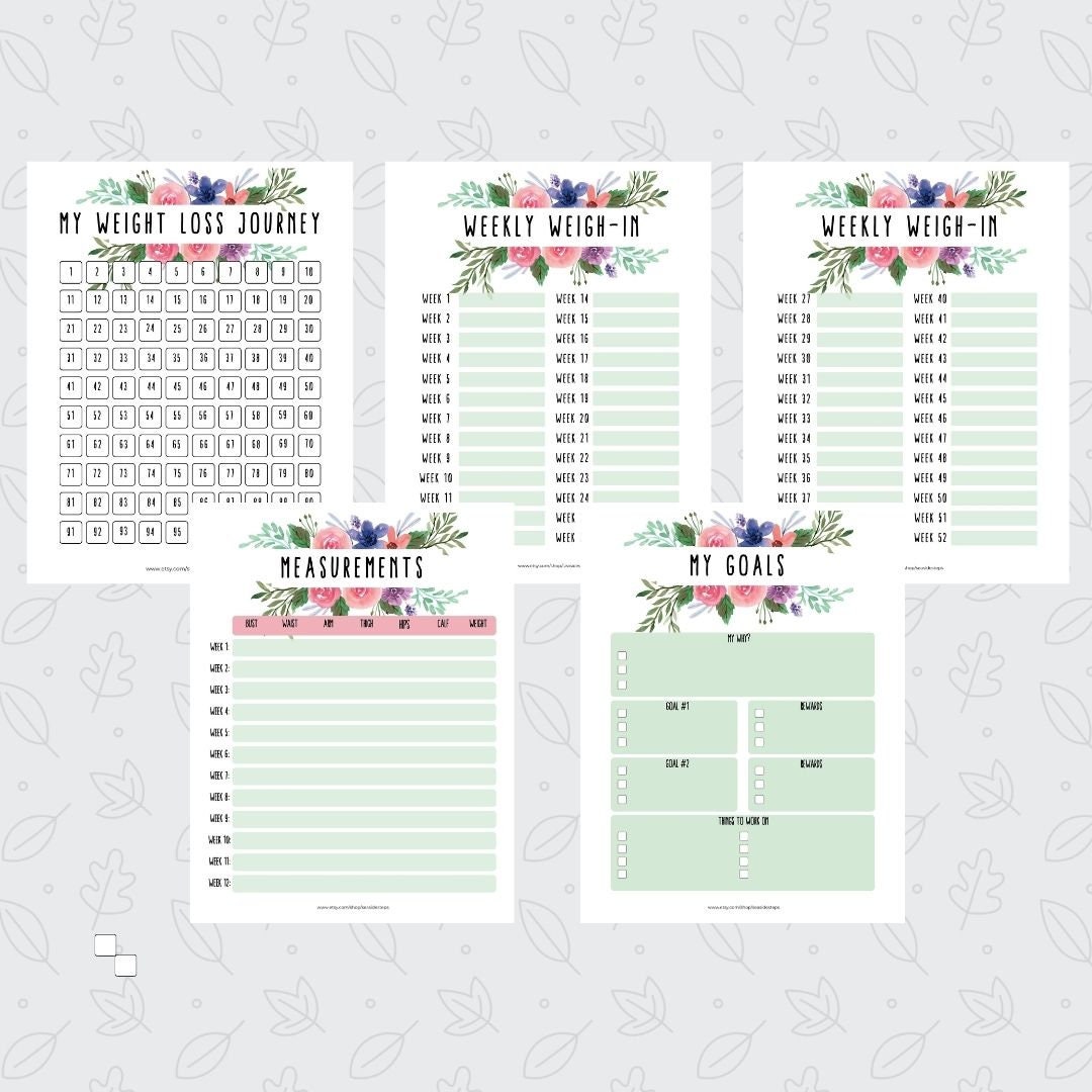 Weight Loss Tracker 100 lbs Lost Printable Digital Weight | Etsy