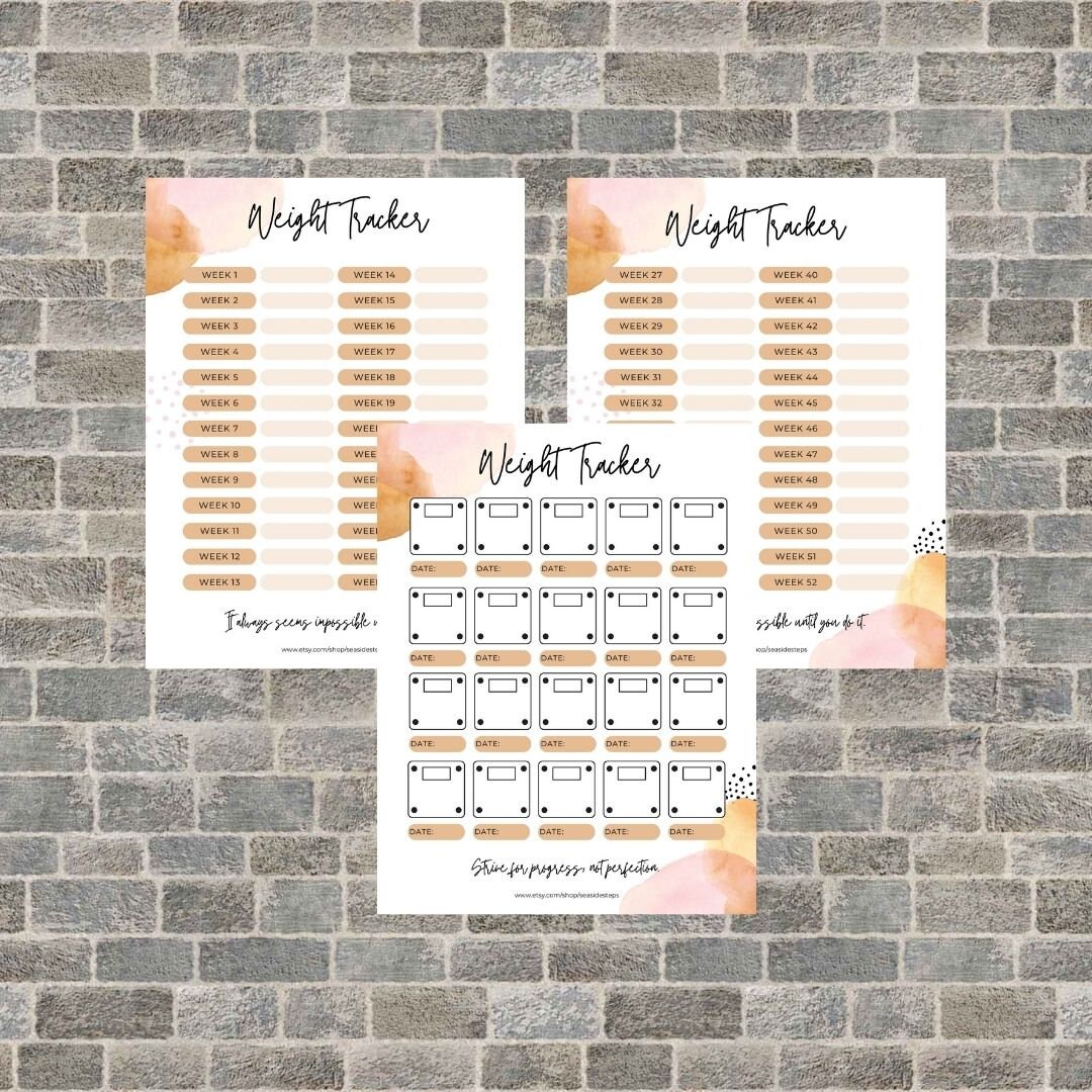 Printable Weight Loss Tracker Journal Digital Weight Loss | Etsy