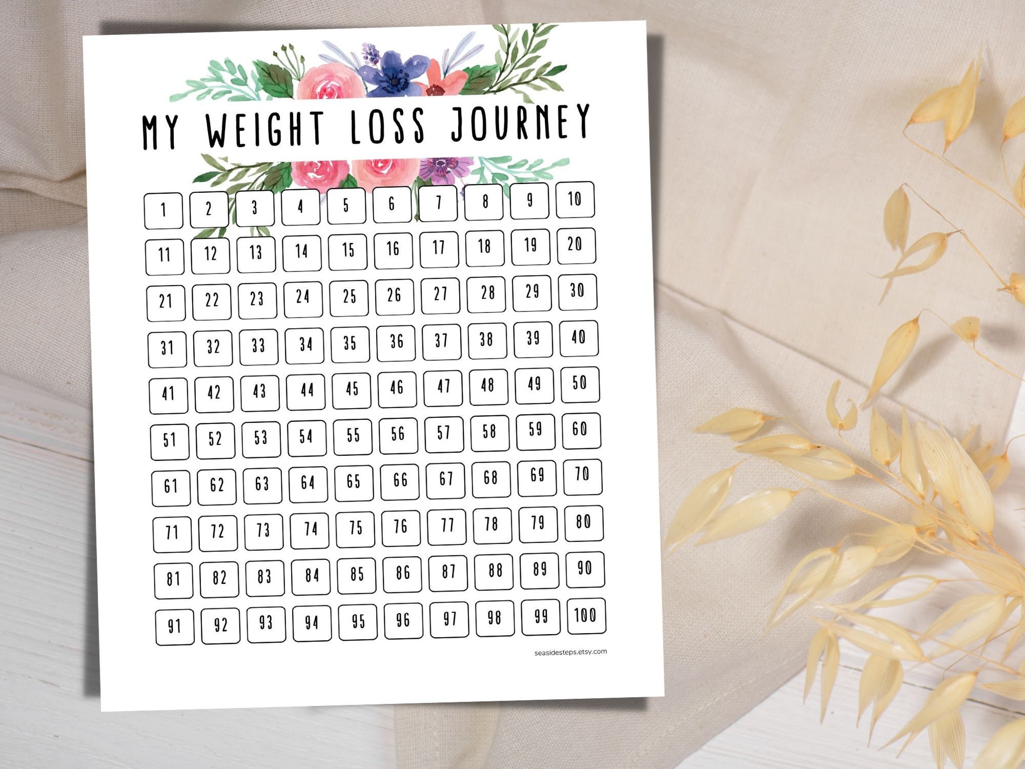 Weight Loss Tracker 100 Lbs Lost Printable Digital Weight - Etsy
