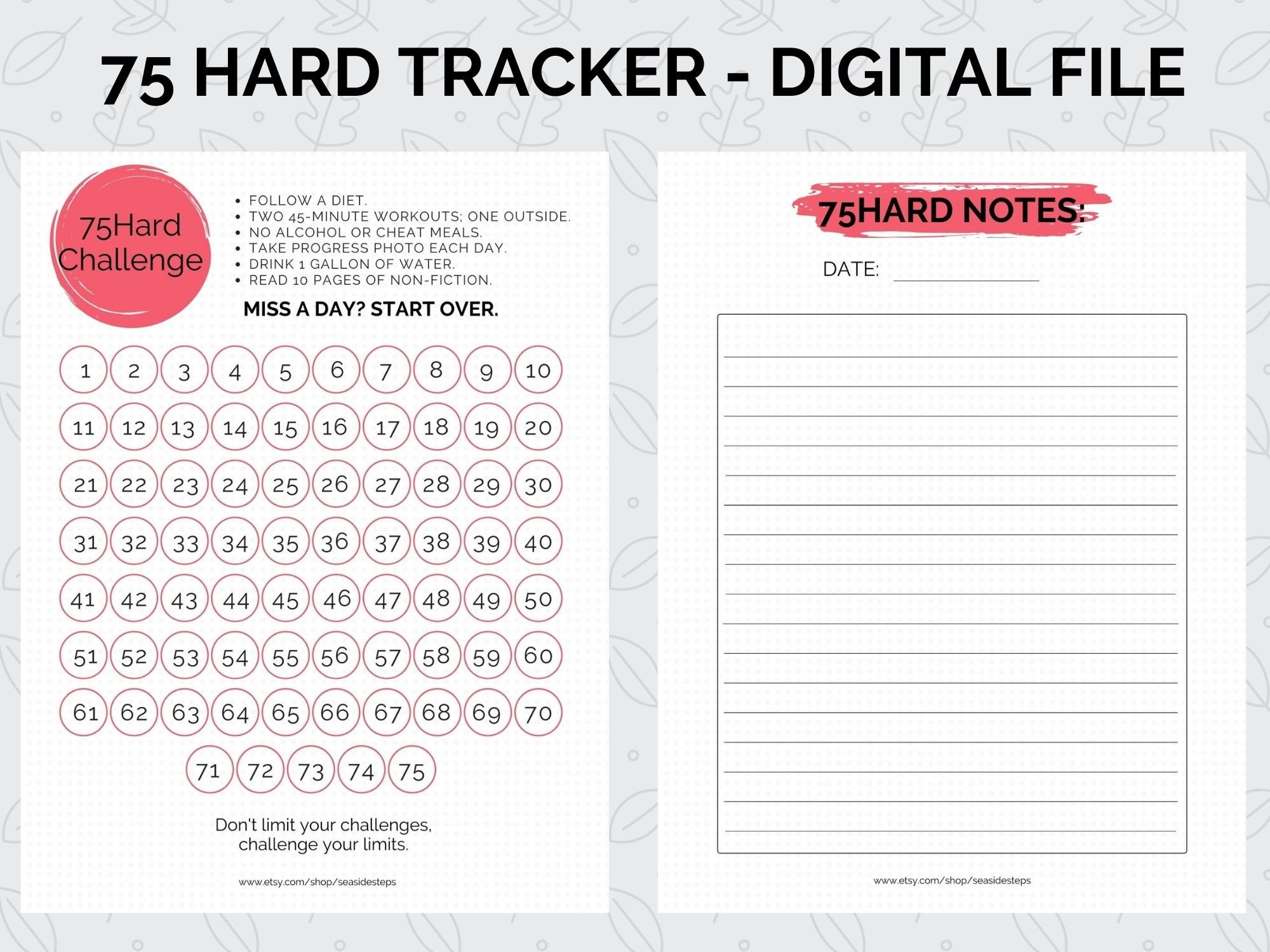 75 Hard Rules Printable