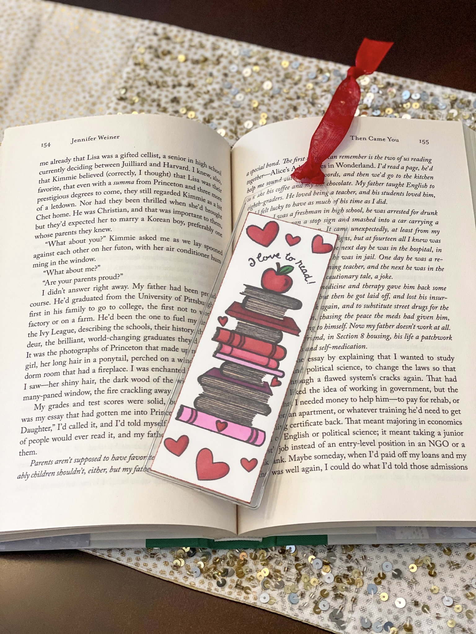 I Love To Read / Heart & Books Bookmark - Etsy.de