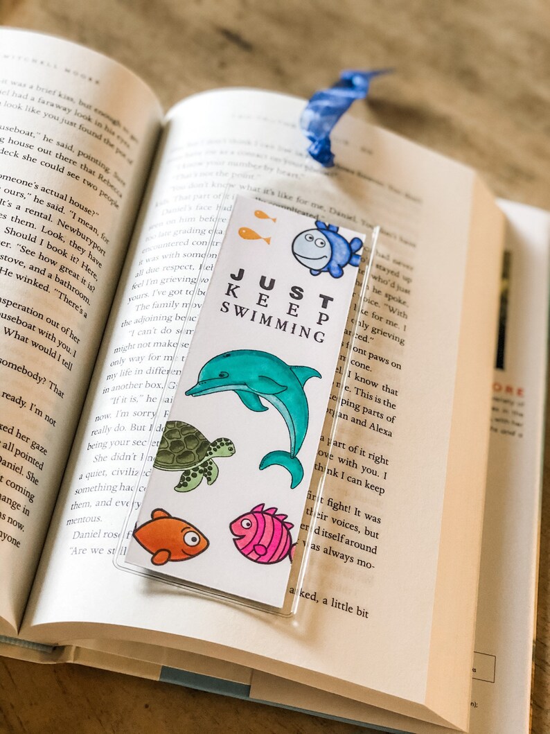 Just Keep Swimming Handmade Ocean Bookmark - Etsy