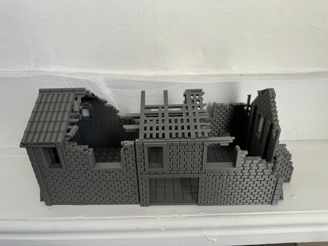 Stone Barn Ruins Tabletop Terrain Wargaming Destroyed Farm Building ...