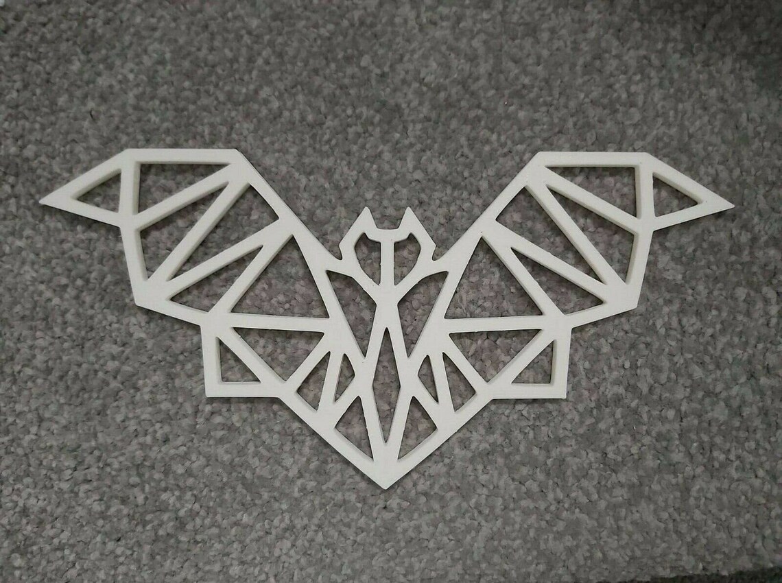 Geometric Bat Wall Art Decor Hanging Decoration Origami Style - Etsy