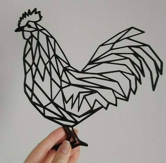 Geometric Cockerel Rooster Wall Art Decor Hanging Decoration | Etsy
