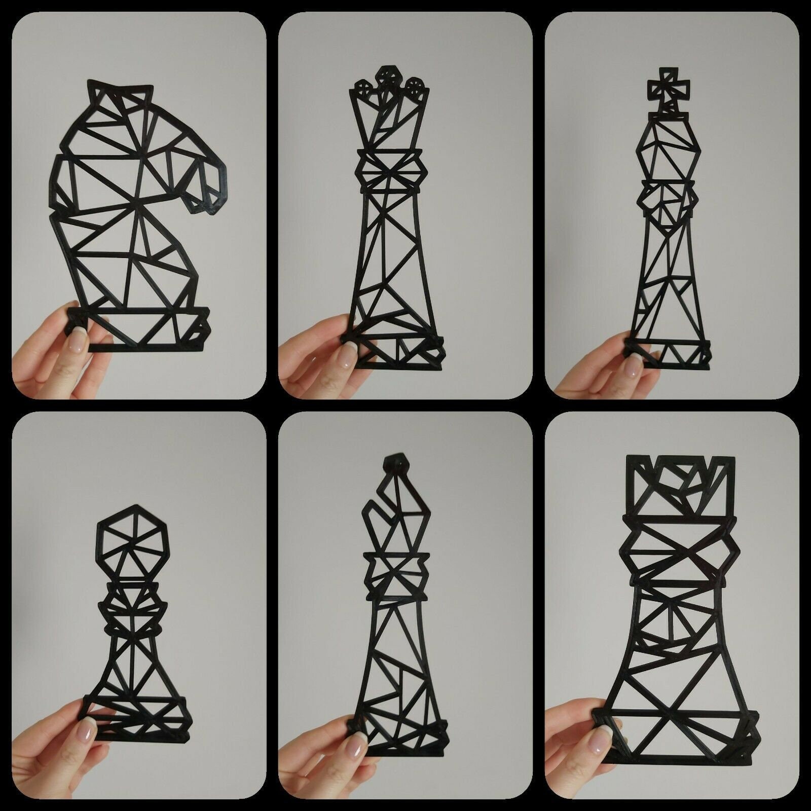 Geometric Chess Pieces Individual or Set of 6 Wall Art Decor - Etsy