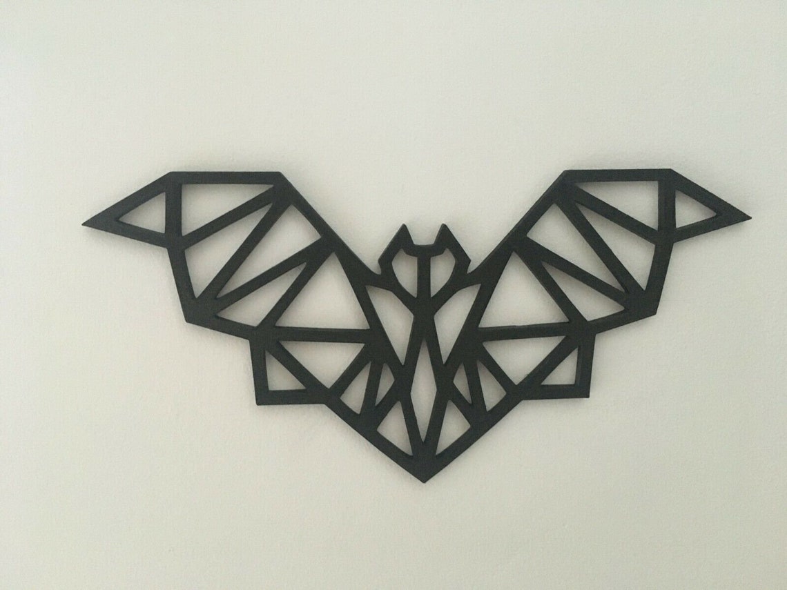Geometric Bat Wall Art Decor Hanging Decoration Origami Style - Etsy