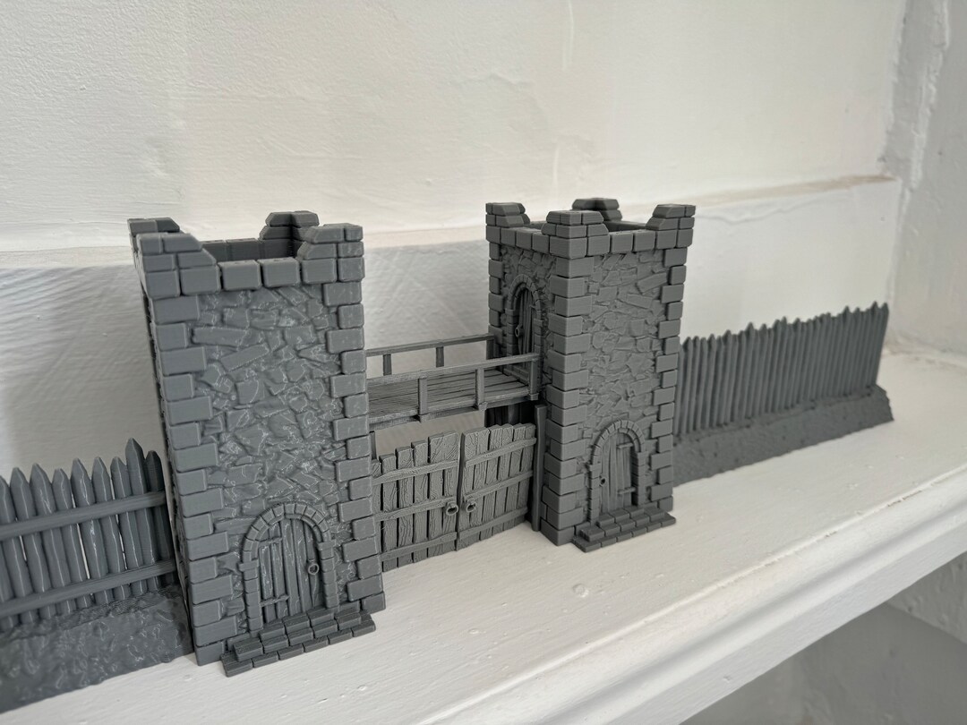 Fortified Medieval Gatehouse & Palisade Viking Saxon Terrain 3D Printed ...