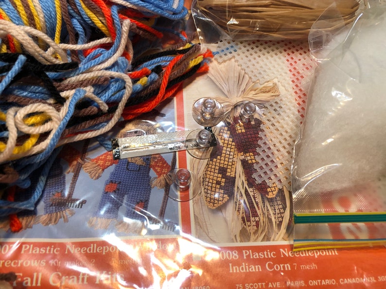 Vintage Mary Maxim Plastic Canvas Fall Craft Kit Window Scarecrows - Etsy