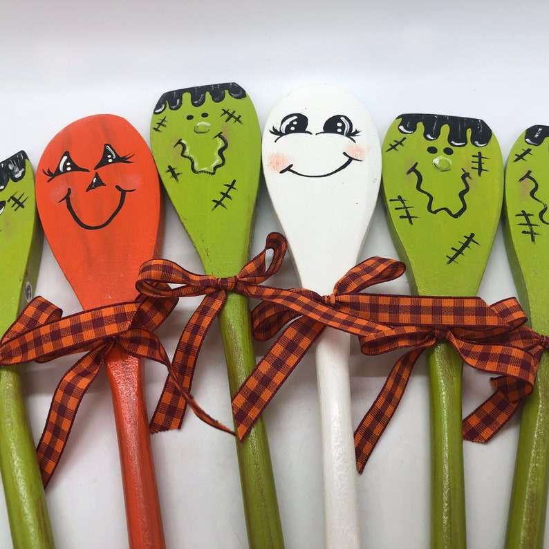 Hand Painted Wooden Halloween Spoons - Etsy