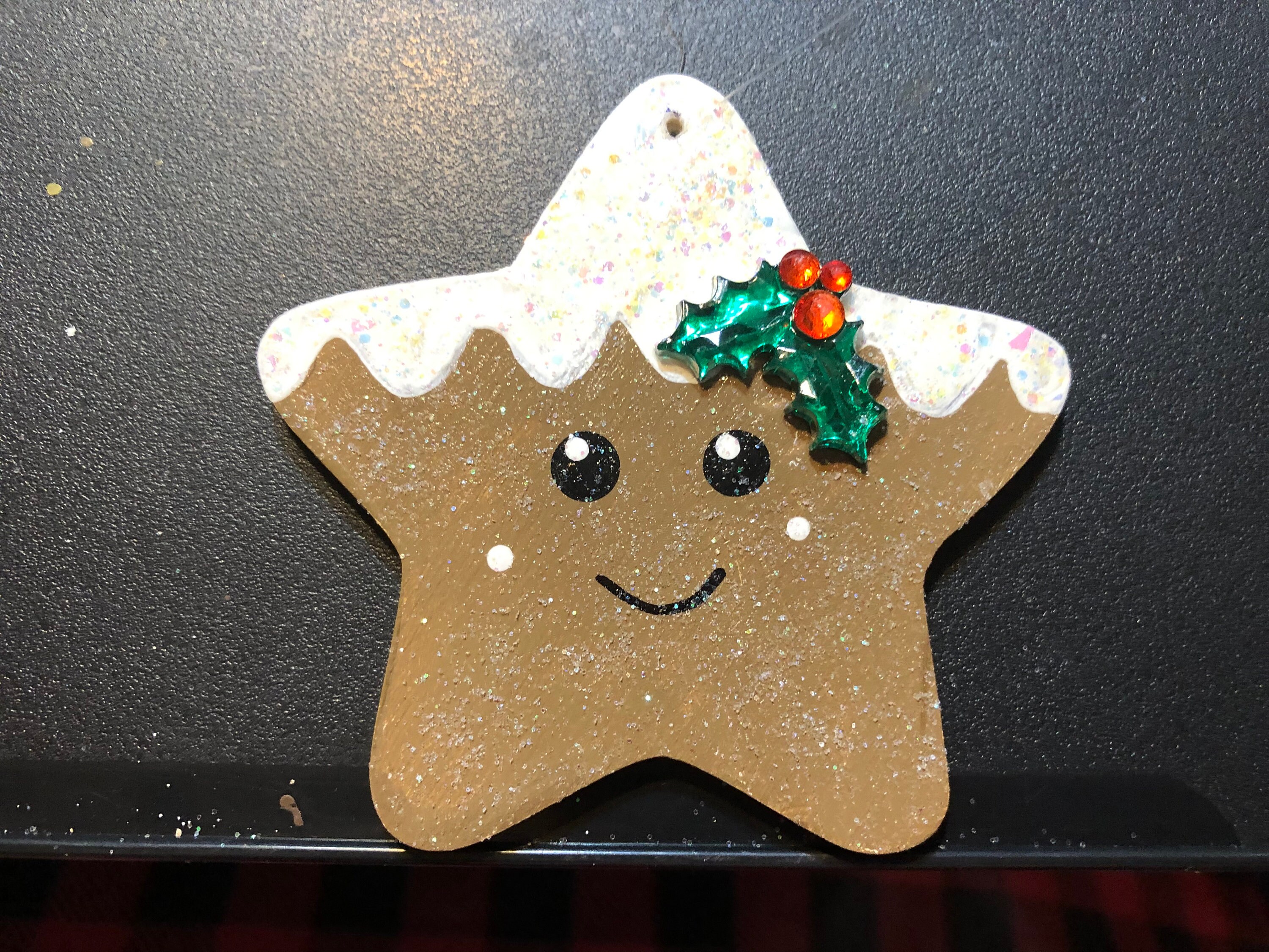 Hand Painted Wood Gingerbread Man Star Shaped Christmas Ornament - Etsy