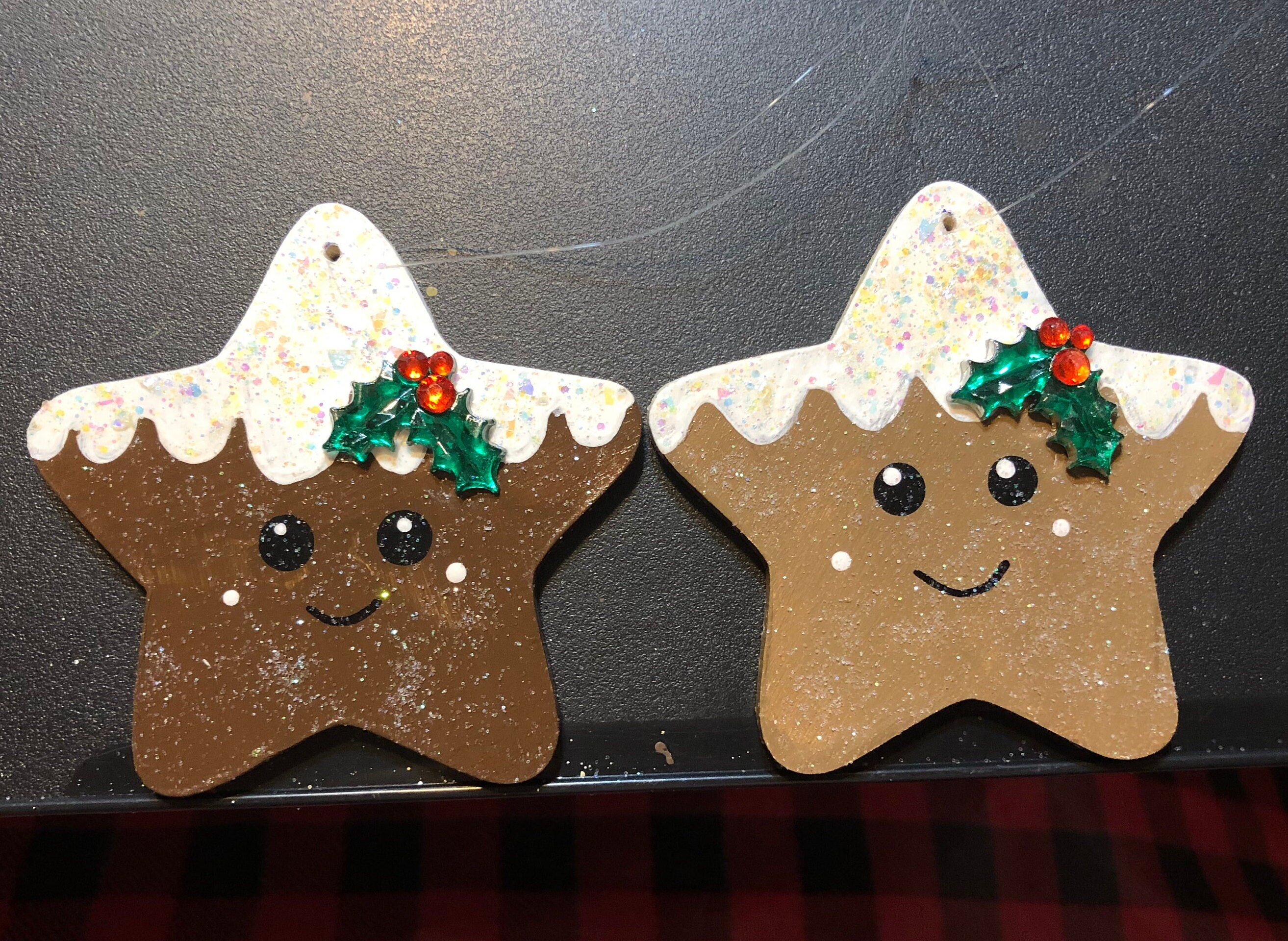 Hand Painted Wood Gingerbread Man Star Shaped Christmas Ornament - Etsy