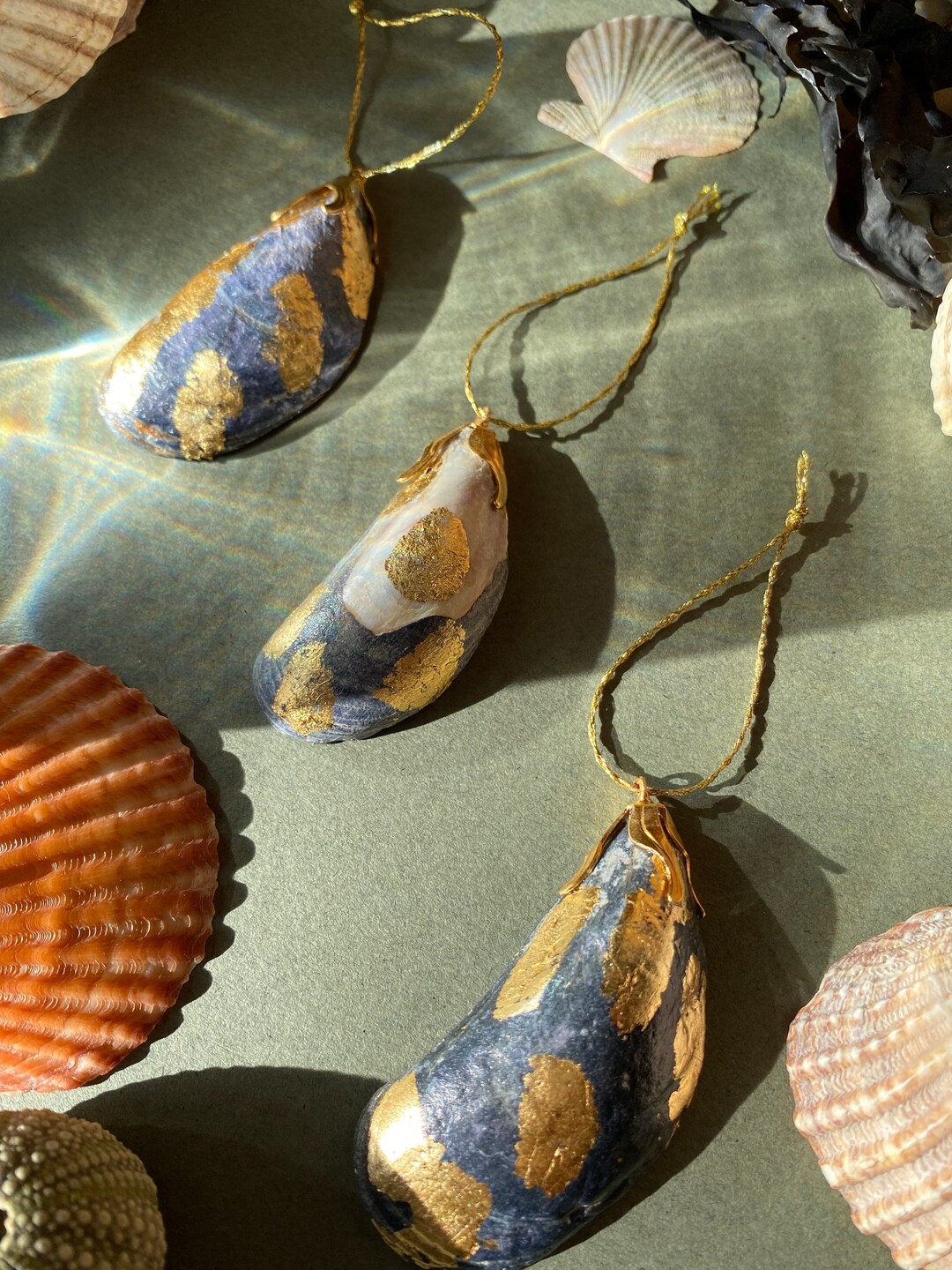 Set of Three Shell Christmas Tree Decorations - Sustainable Mussel ...