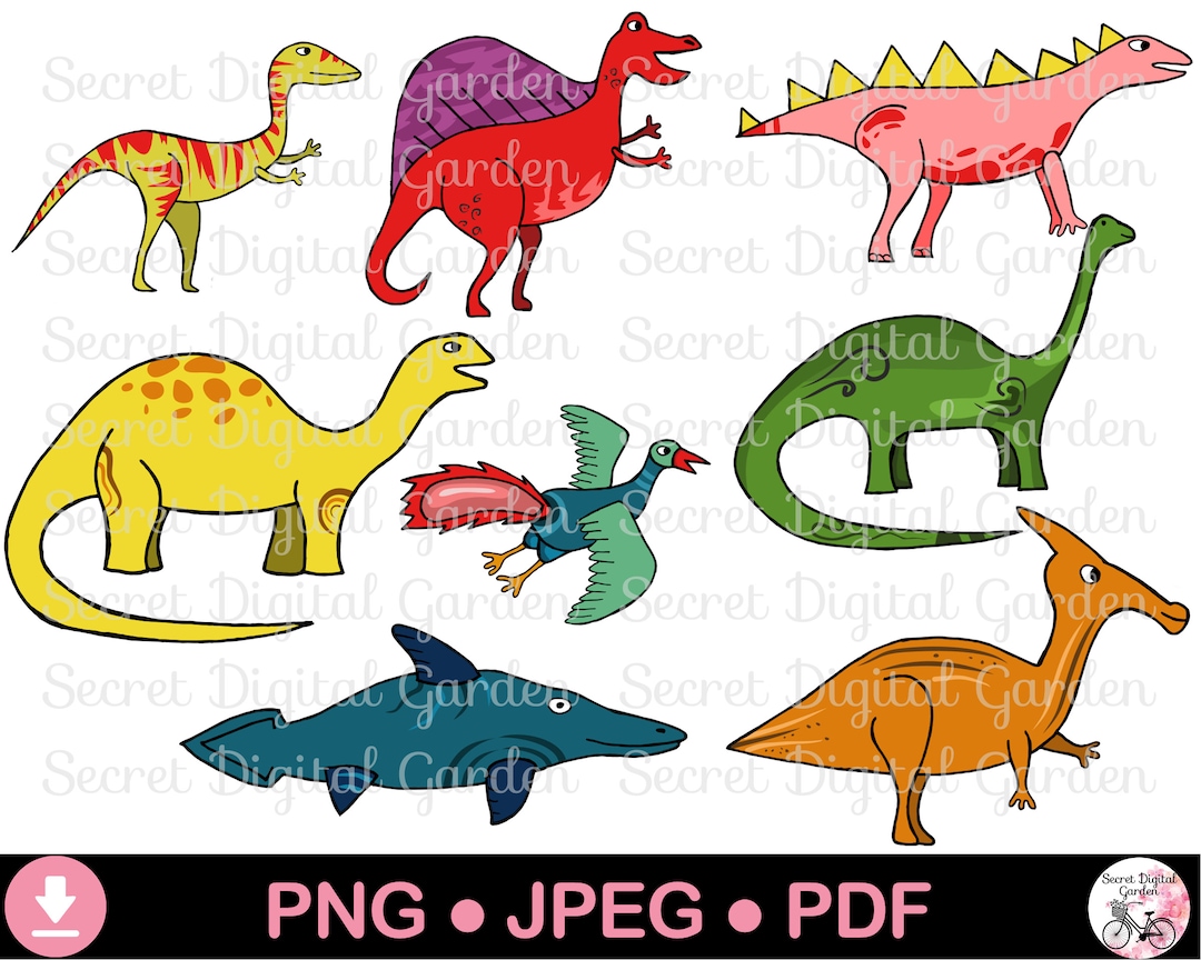 Dinosaur Bundle PNG | Cute Dinosaur Clipart | Dinosaur DIY Sublimation ...
