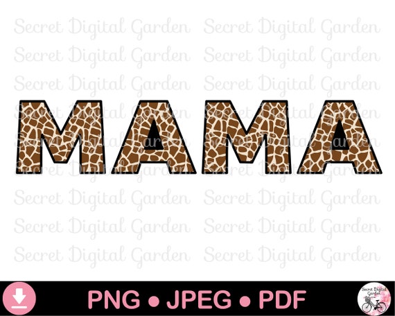Embellishments Mothers Day Gift Giraffe Mom Png File for Sublimation ...