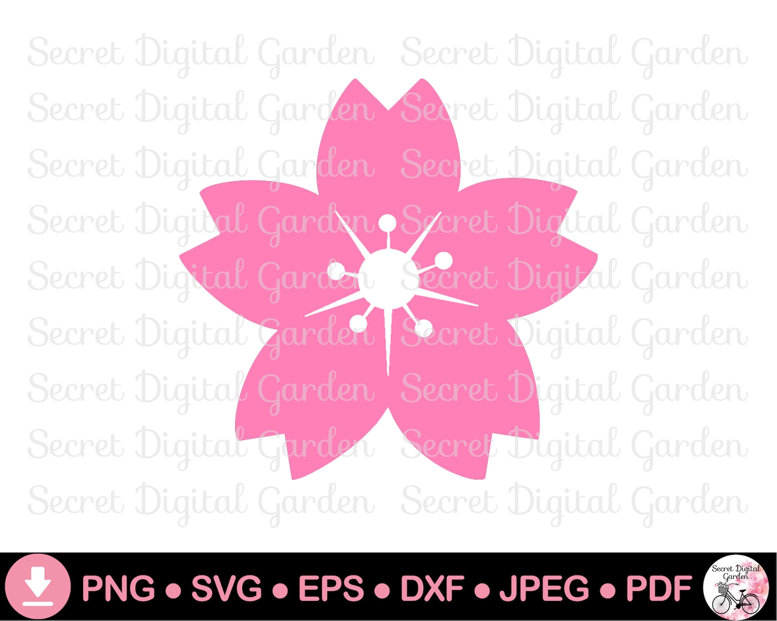 Cherry Blossom SVG PNG | Sakura Svg | Pink Flower Svg | Japanese Cherry ...