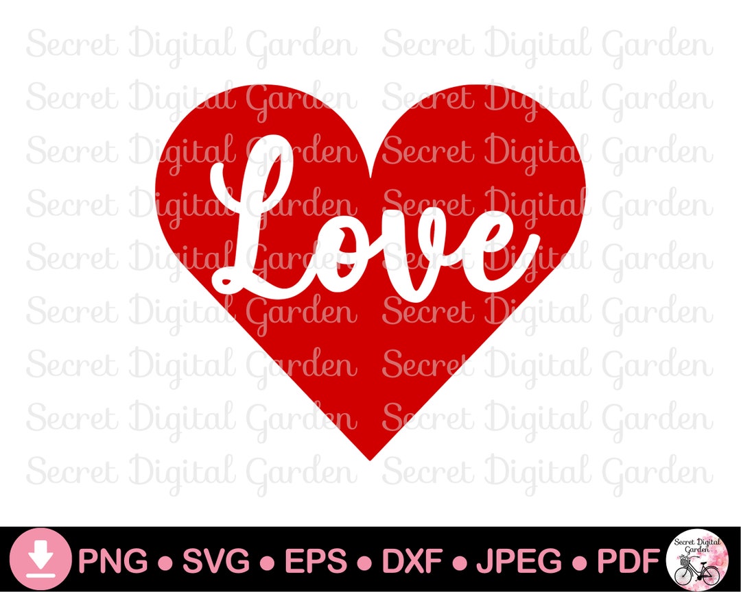 Love Heart SVG PNG Love in Heart Shape Svg Red Love Heart Svg Files for ...