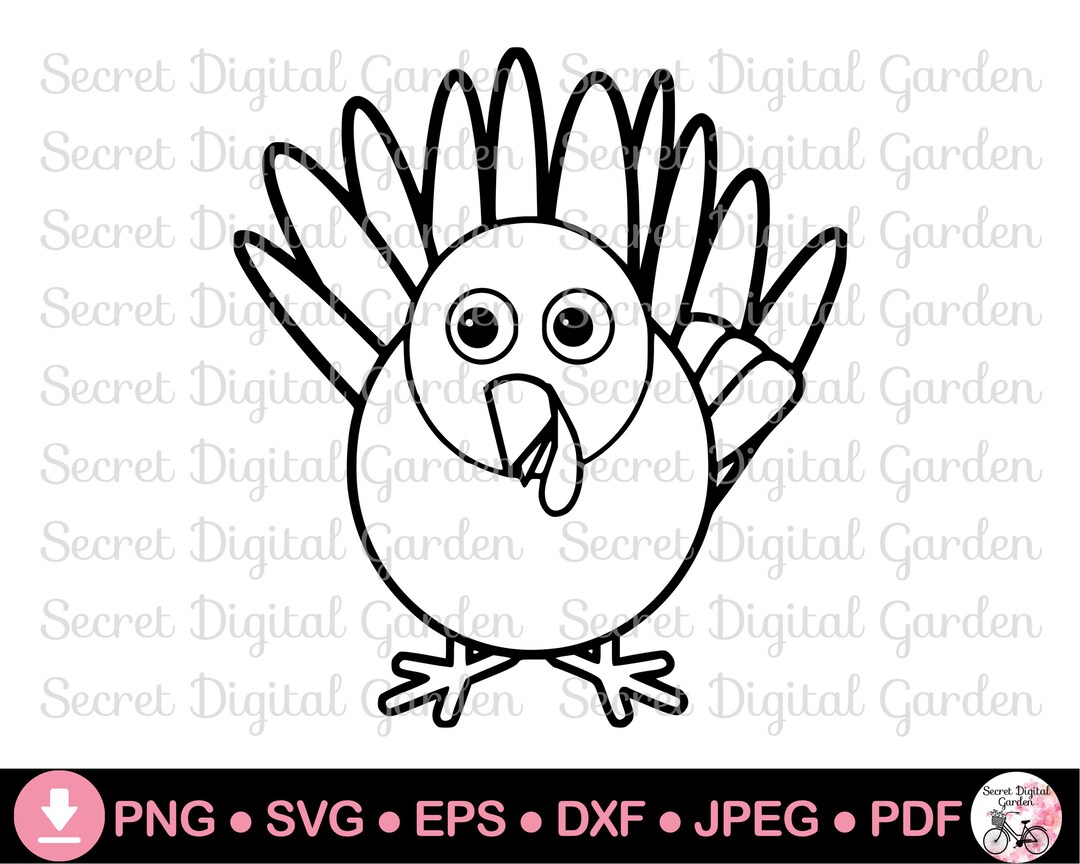 Turkey Outline SVG Turkey Coloring Png Thanksgiving Turkey Svg Clipart ...
