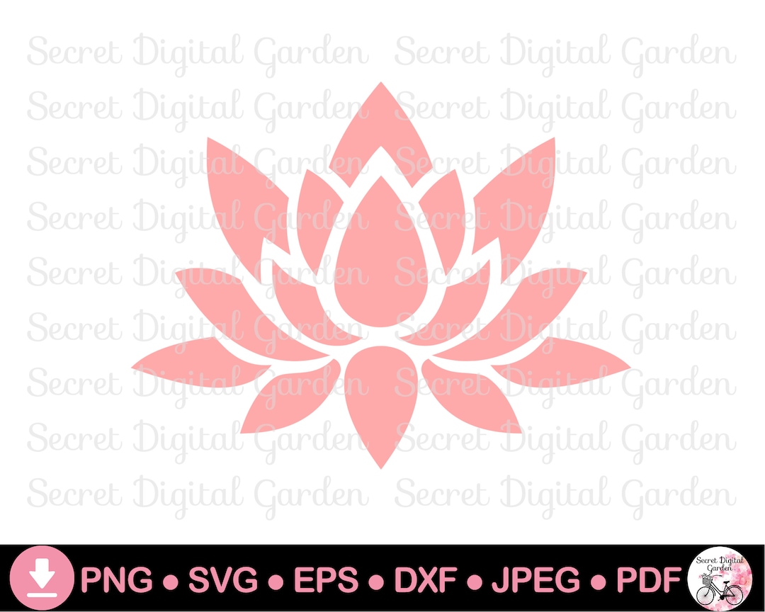 Pink Lotus Flower SVG PNG | Pink Flower Clipart Image | Lotus Flower ...