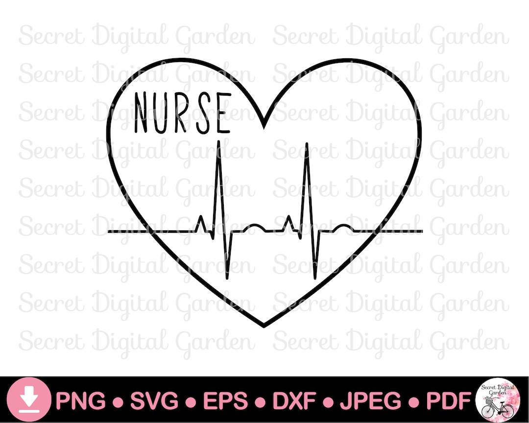 Nurse Heartbeat Svg | PNG File | Nursing | Healthcare | Tshirt Design ...