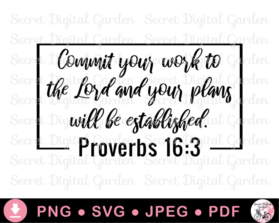 Proverbs 16:3 Quote | Bible Quotes Svg | Scripture Verse Svg ...