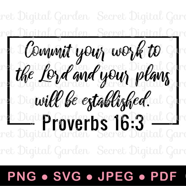 Proverbs 16 3 - Etsy