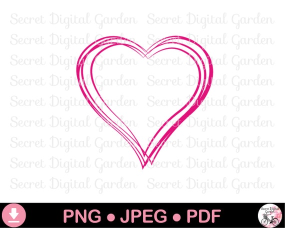 Pink Heart Outline Png