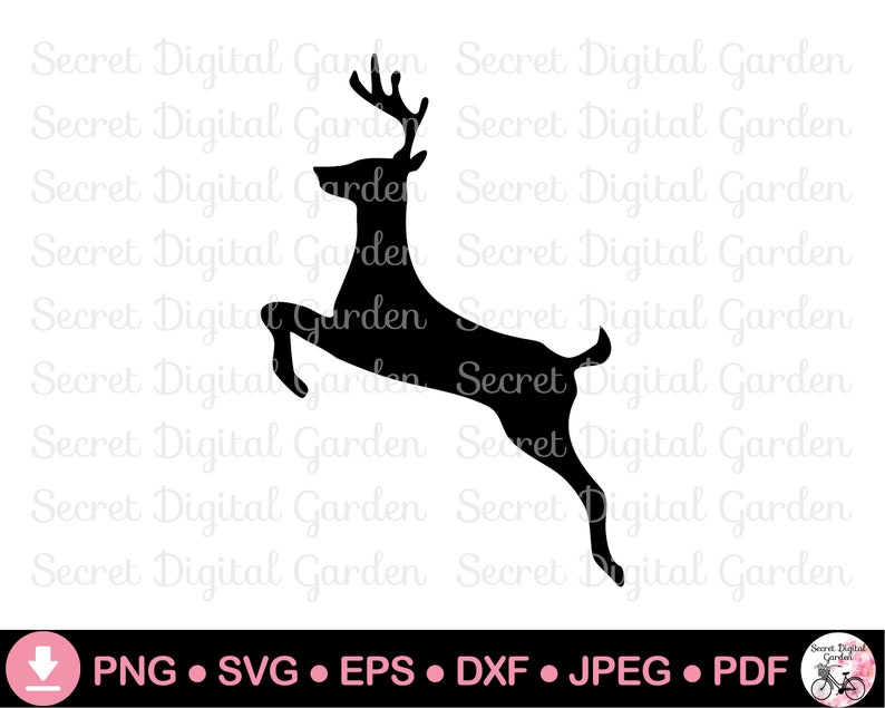 Jumping Deer SVG PNG | Deer Silhouette Svg | Hunter Svg | Reindeer ...