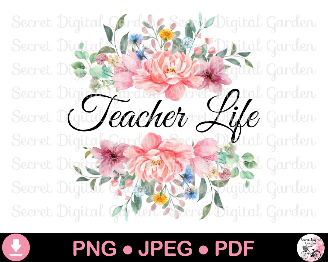 Watercolor Clipart Teacher Life Appreciation Gift End of Year Teacher ...