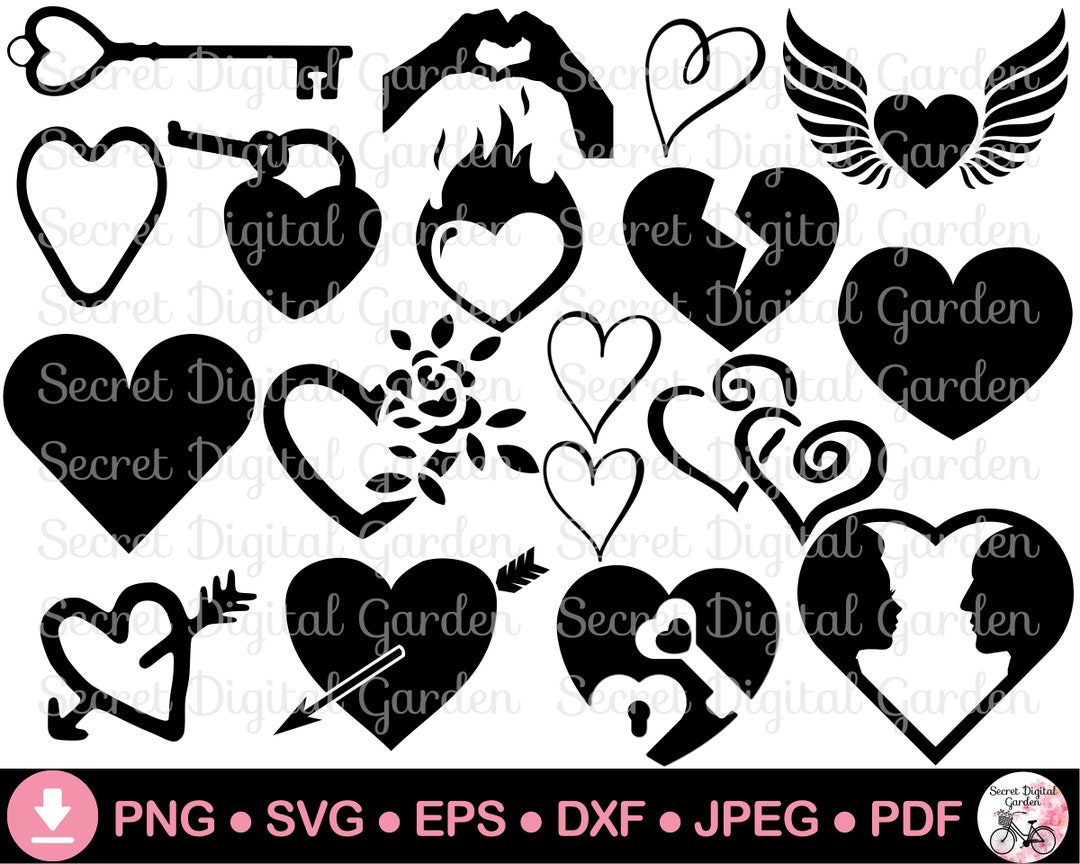 Hearts Bundle SVG Heart Valentine Svg Bundle PNG Cricut Projects - Etsy